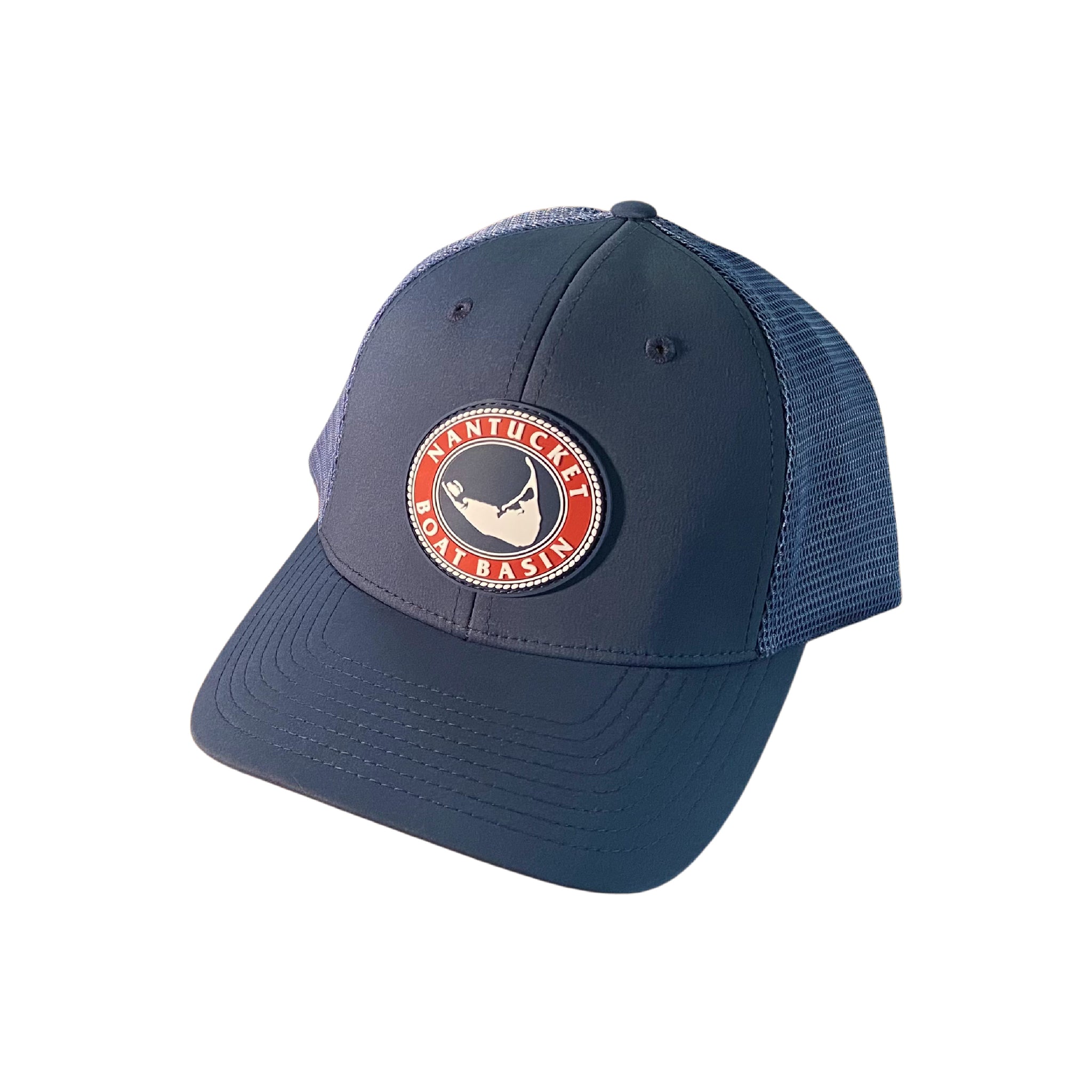 Nantucket Boat Basin Rubber Patch Flexfit Trucker – Nantucket Boat ...