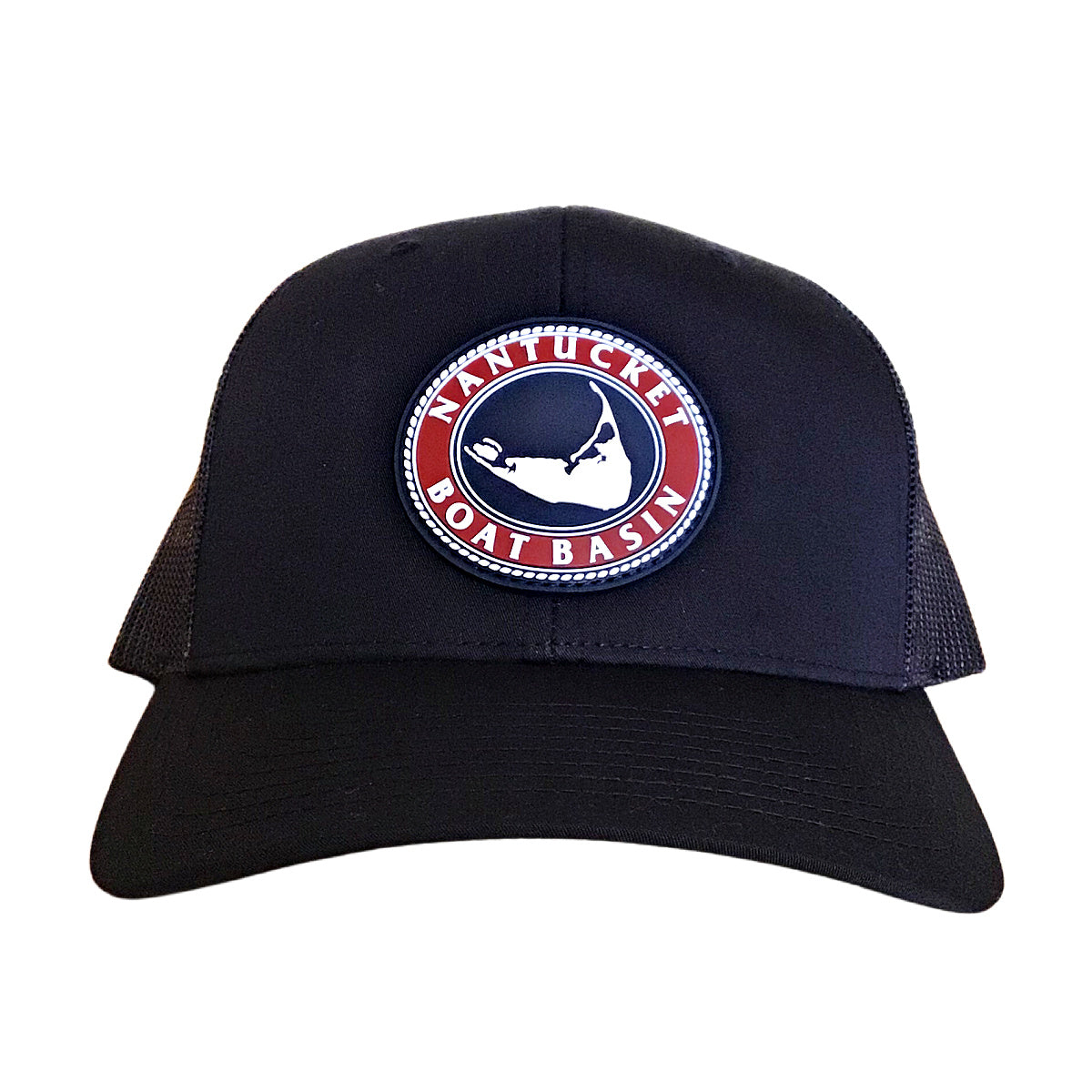 Nantucket Boat Basin Rubber Patch Flexfit Trucker – Nantucket Boat ...